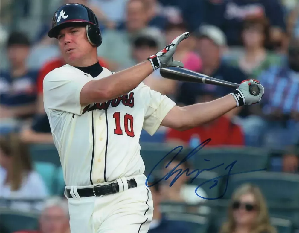 CHIPPER JONES SIGNED AUTOGRAPH 11X14 PHOTO - ATLANTA BRAVES LEGEND, HOF ...