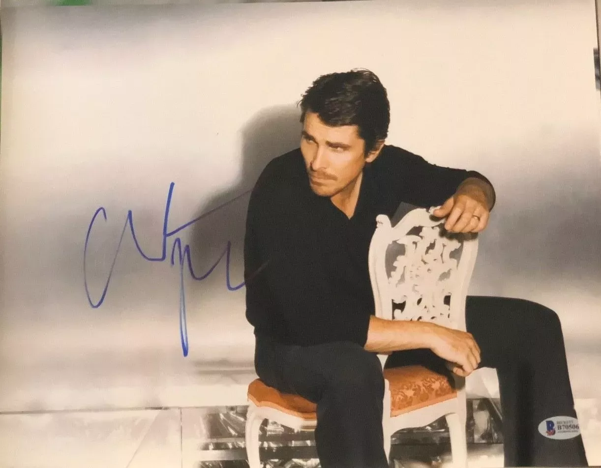 CHRISTIAN BALE SIGNED 11X14 PHOTO BATMAN DARK KNIGHT BECKETT BAS ...