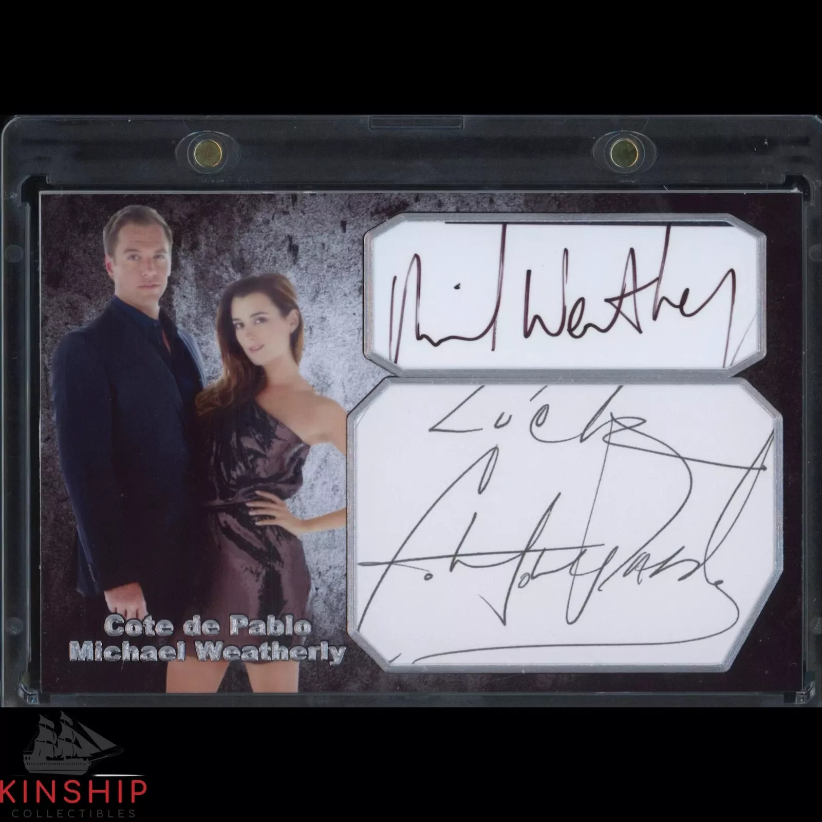 Cote de Pablo & Michael Weatherly signed Cut Custom Card JSA COA NCIS ...