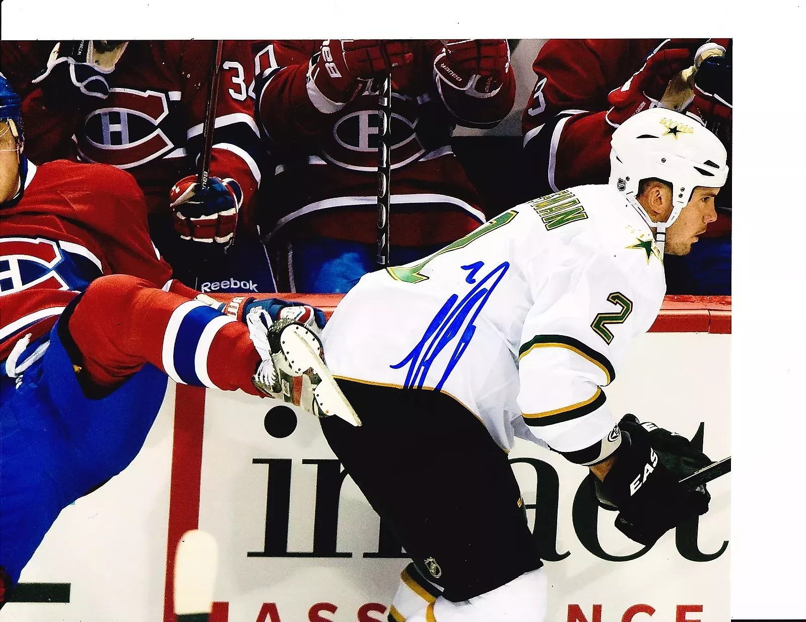 DALLAS STARS NICKLAS GROSSMAN SIGNED BIG HIT 8X10 Collectible ...