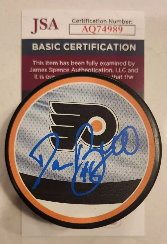 Daniel Briere Signed Reverse Retro Puck w/ JSA COA #AQ74989 ...