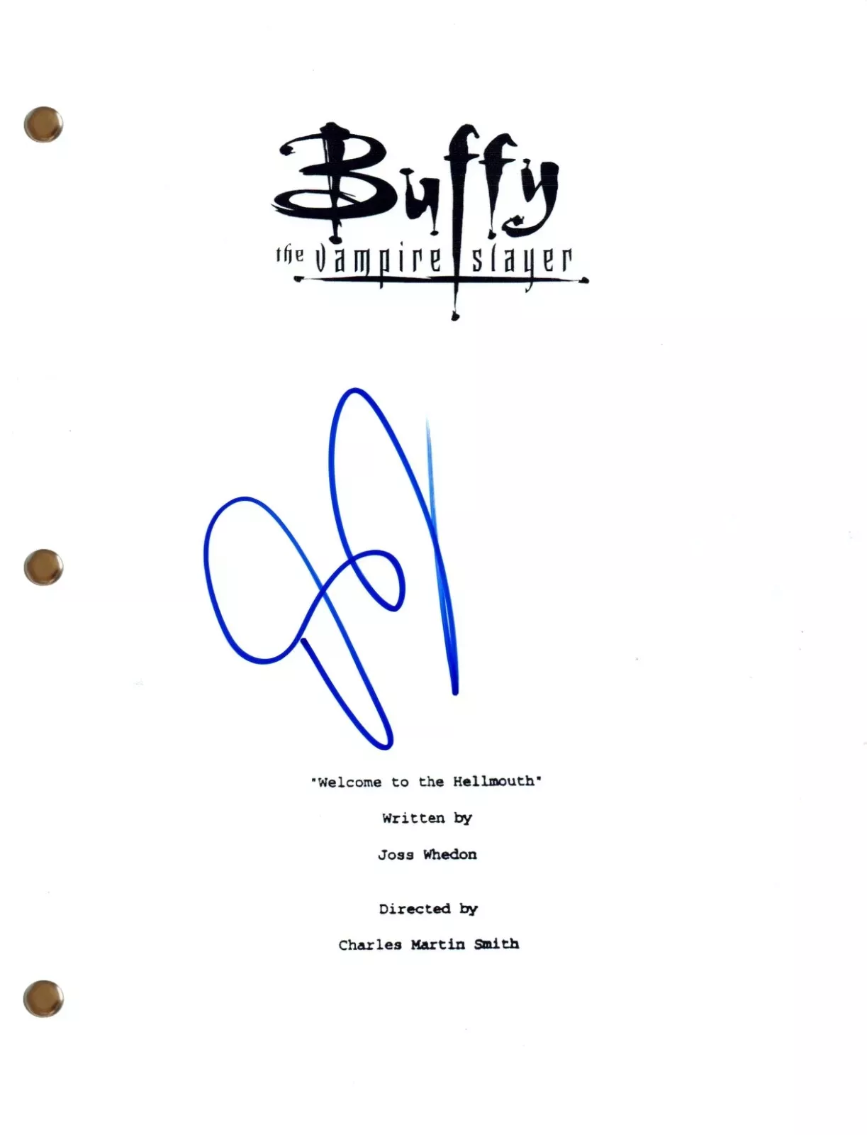 David Boreanaz Signed Autograph Buffy The Vampire Slayer Full Pilot ...