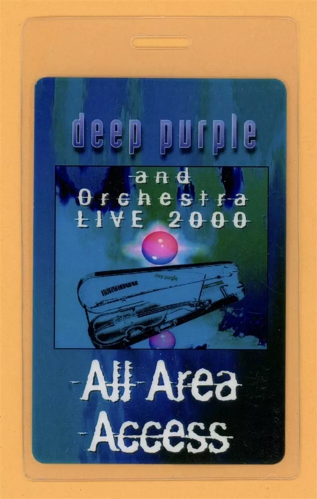 Deep Purple 2000 w/ Orchestra Tour AAA Laminated Backstage Pass ...