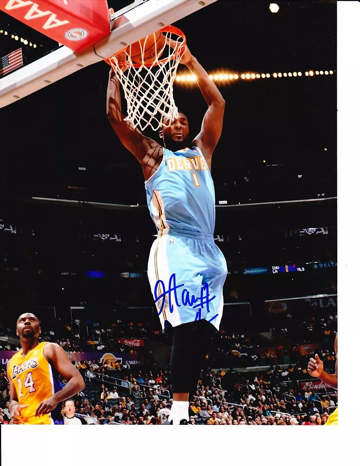 DENVER NUGGETS JORDAN HAMILTON SIGNED DUNKING 8X10 Collectible ...