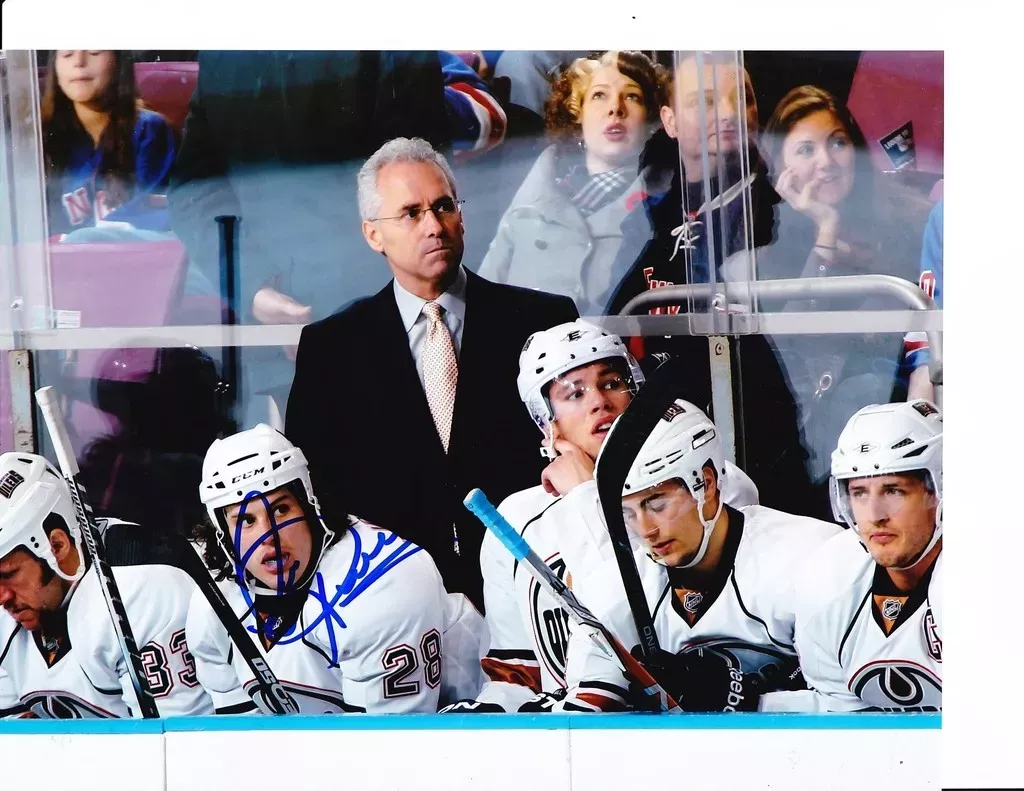 EDMONTON OILERS TOM RENNEY SIGNED BEHIND BENCH 8X10 Collectible ...