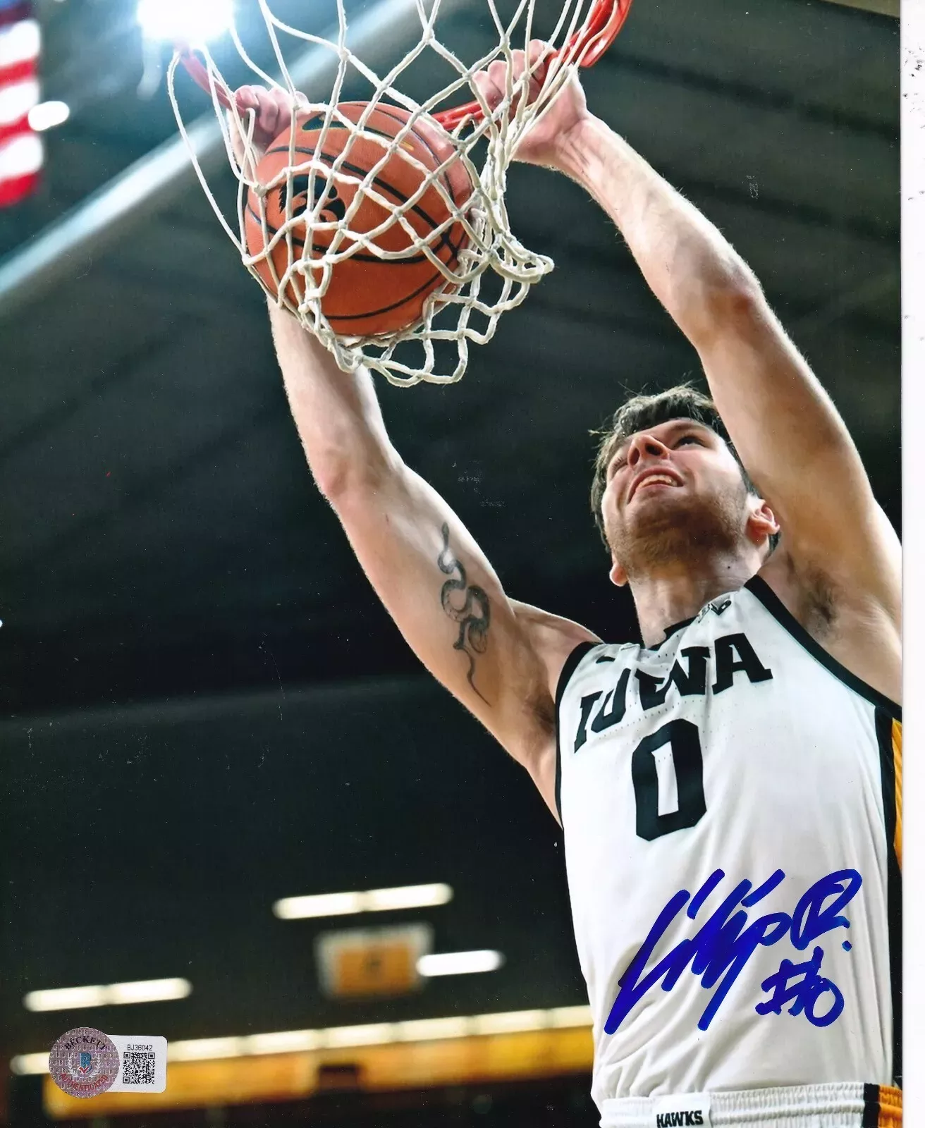 FILIP REBRACA signed (IOWA HAWKEYES) basketball 8X10 photo BECKETT BAS ...