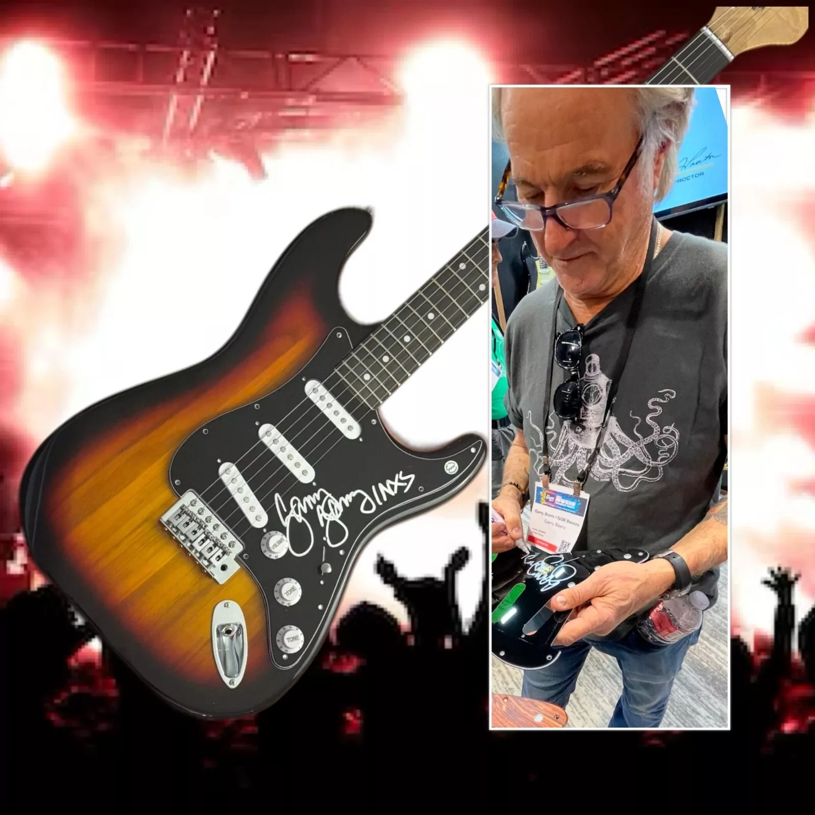 GFA INXS Band Guitarist * GARY BEERS * Signed Electric Guitar PROOF COA ...