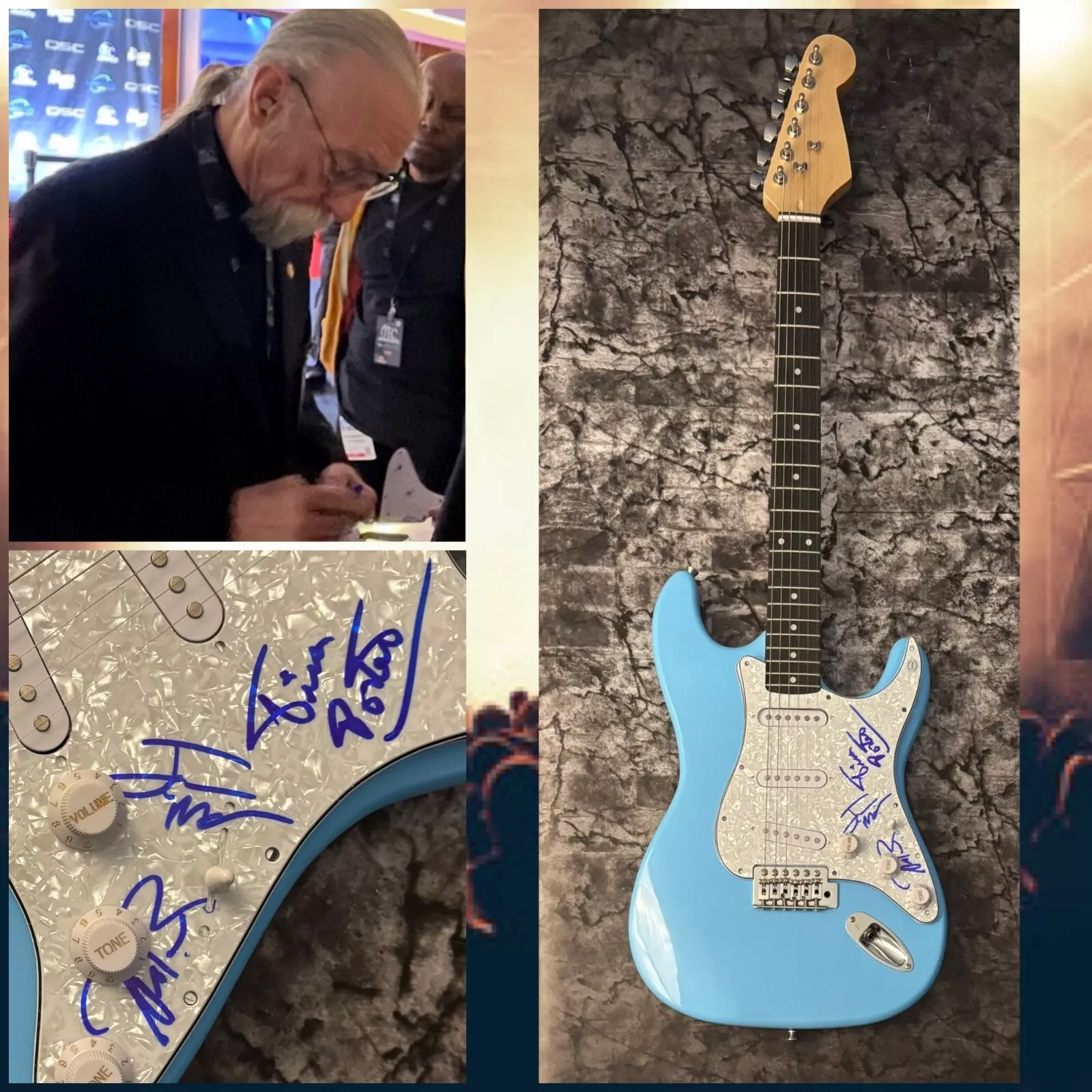 GFA Jeff Baxter x3 Band * THE DOOBIE BROTHERS * Signed Electric Guitar ...