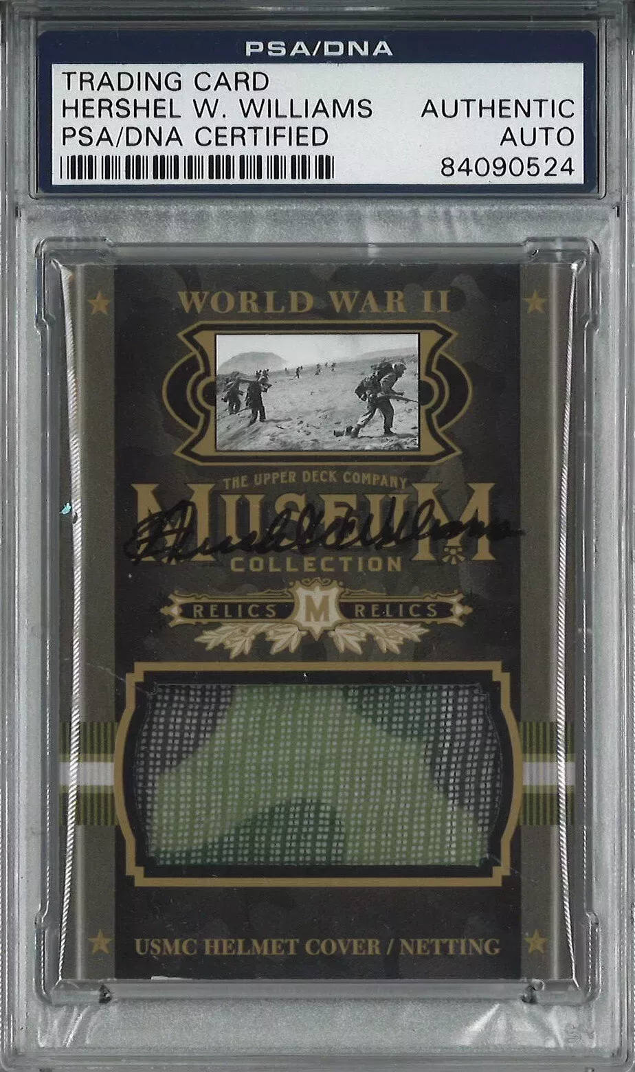 HERSHEL WILLIAMS SIGNED 2016 GOODWIN MUSEUM HELMET CLOTH CARD PSA ...