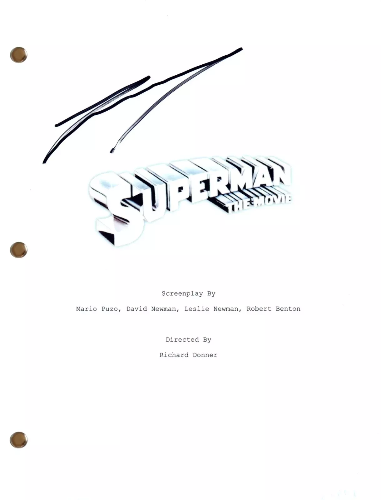 Ilya Salkind Signed Autograph Superman: The Movie Script Screenplay ...