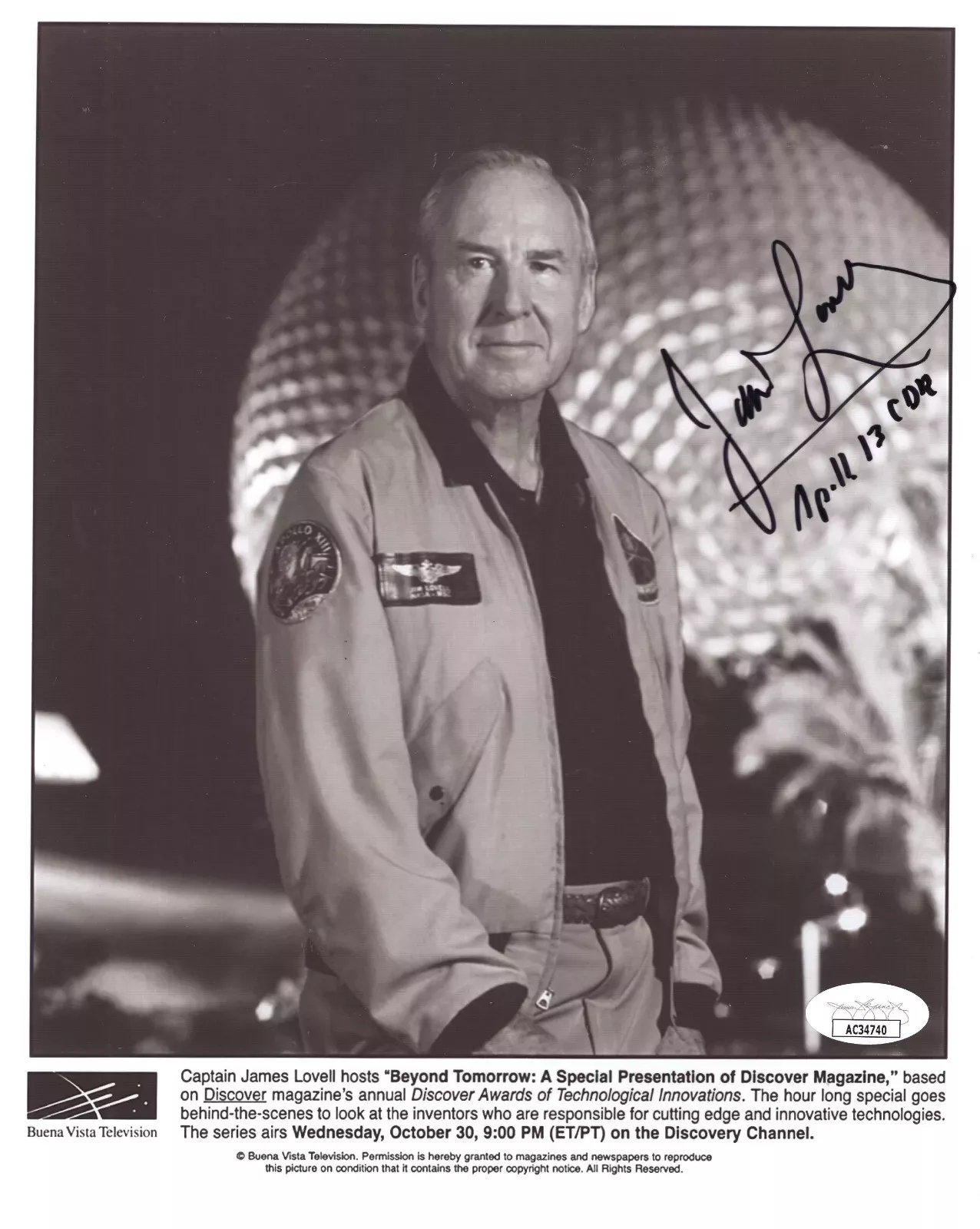 JAMES LOVELL HAND SIGNED 8x10 PHOTO APOLLO 13 ASTRONAUT GREAT POSE JSA ...