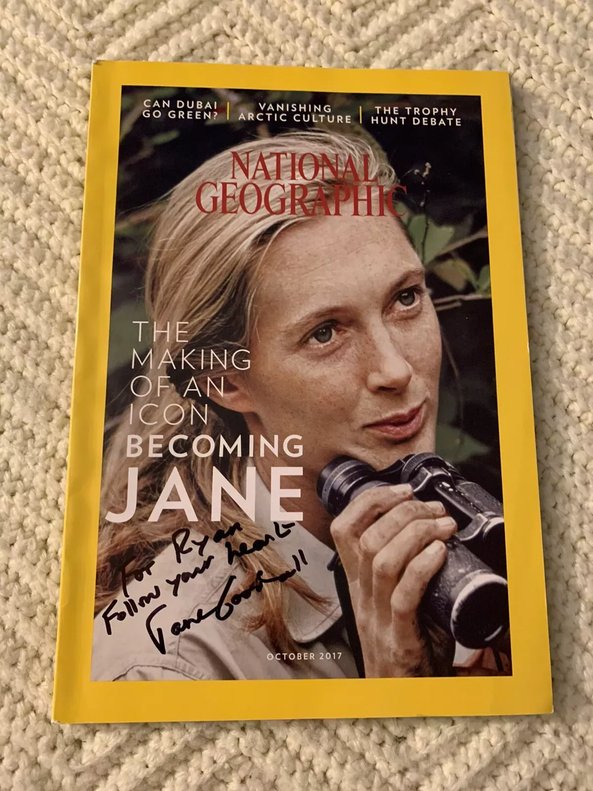 Jane Goodall Signed National Geographic Magazine Autographed ...