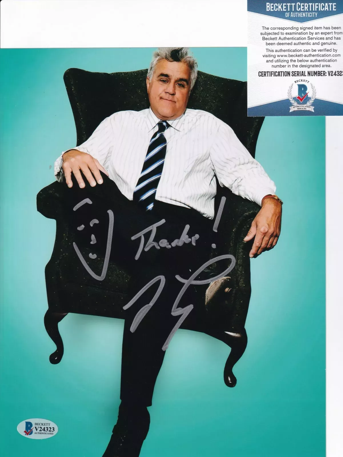 JAY LENO signed (THE TONIGHT SHOW) TV Host autographed 8X10 photo ...