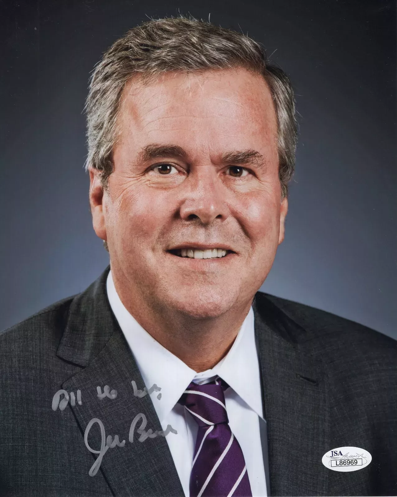 JEB BUSH HAND SIGNED 8x10 COLOR PHOTO GREAT POSE EX-FLORIDA GOVERNOR ...