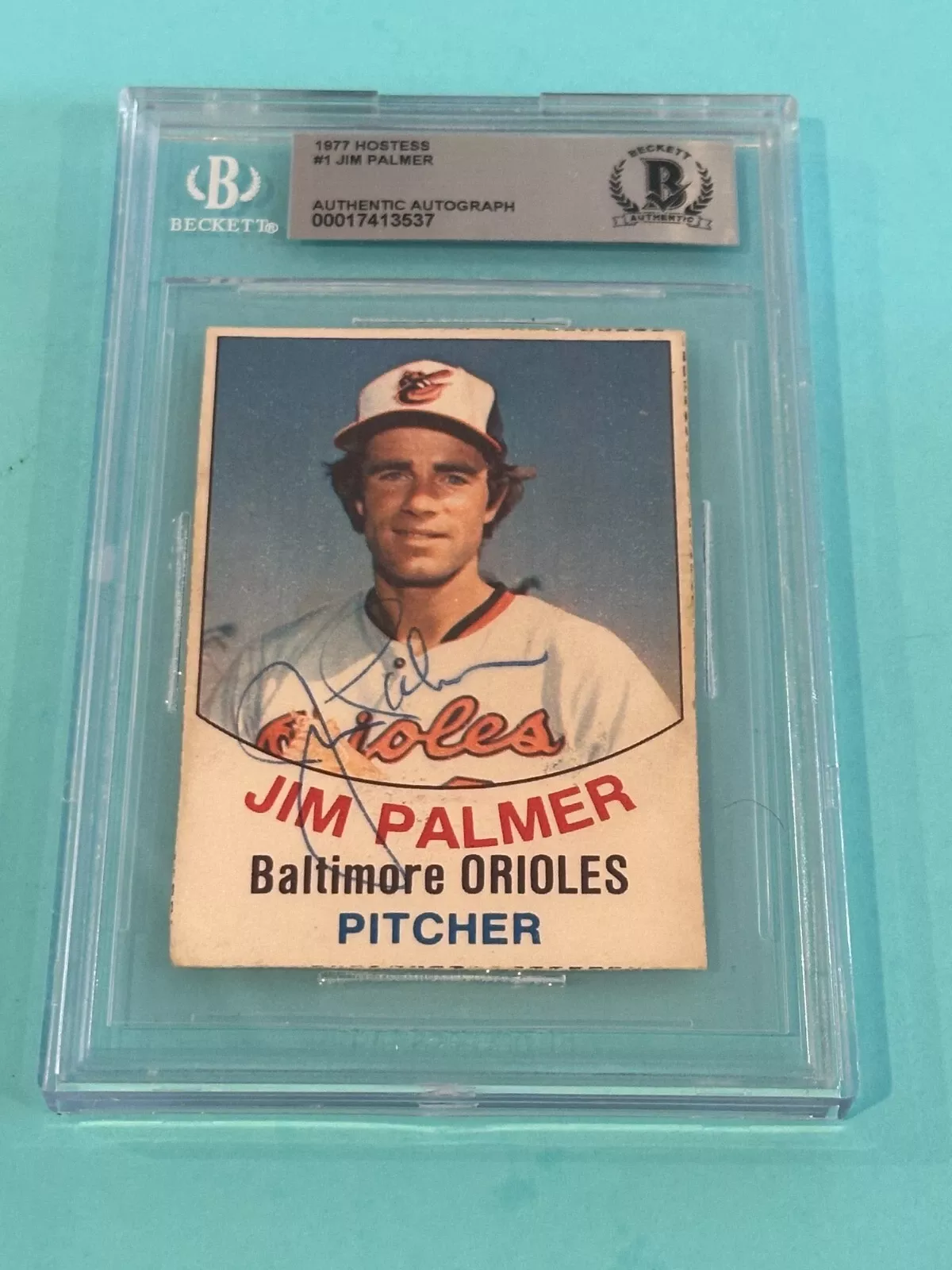 JIM PALMER Signed 1977 HOSTESS Card #1 Beckett (BAS) | Autographia