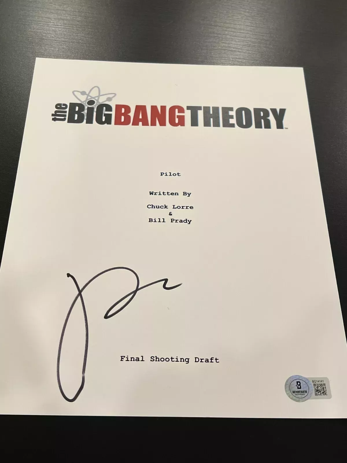 JIM PARSONS SIGNED AUTOGRAPH SCRIPT BIG BANG THEORY PARSONS BECKETT BAS ...