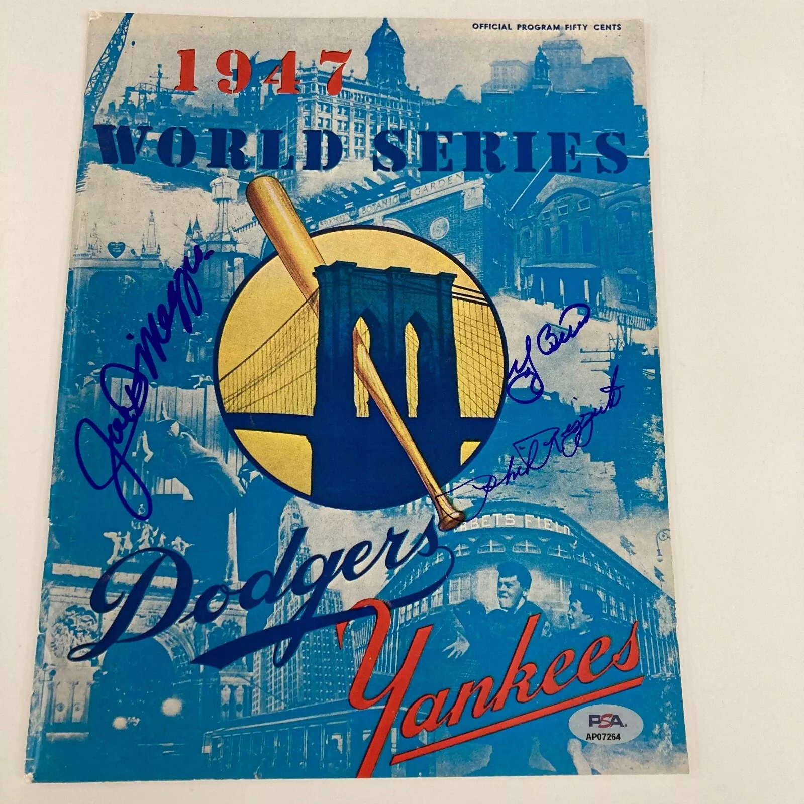 Joe DiMaggio New York Yankees Multi Signed 1947 World Series Program ...