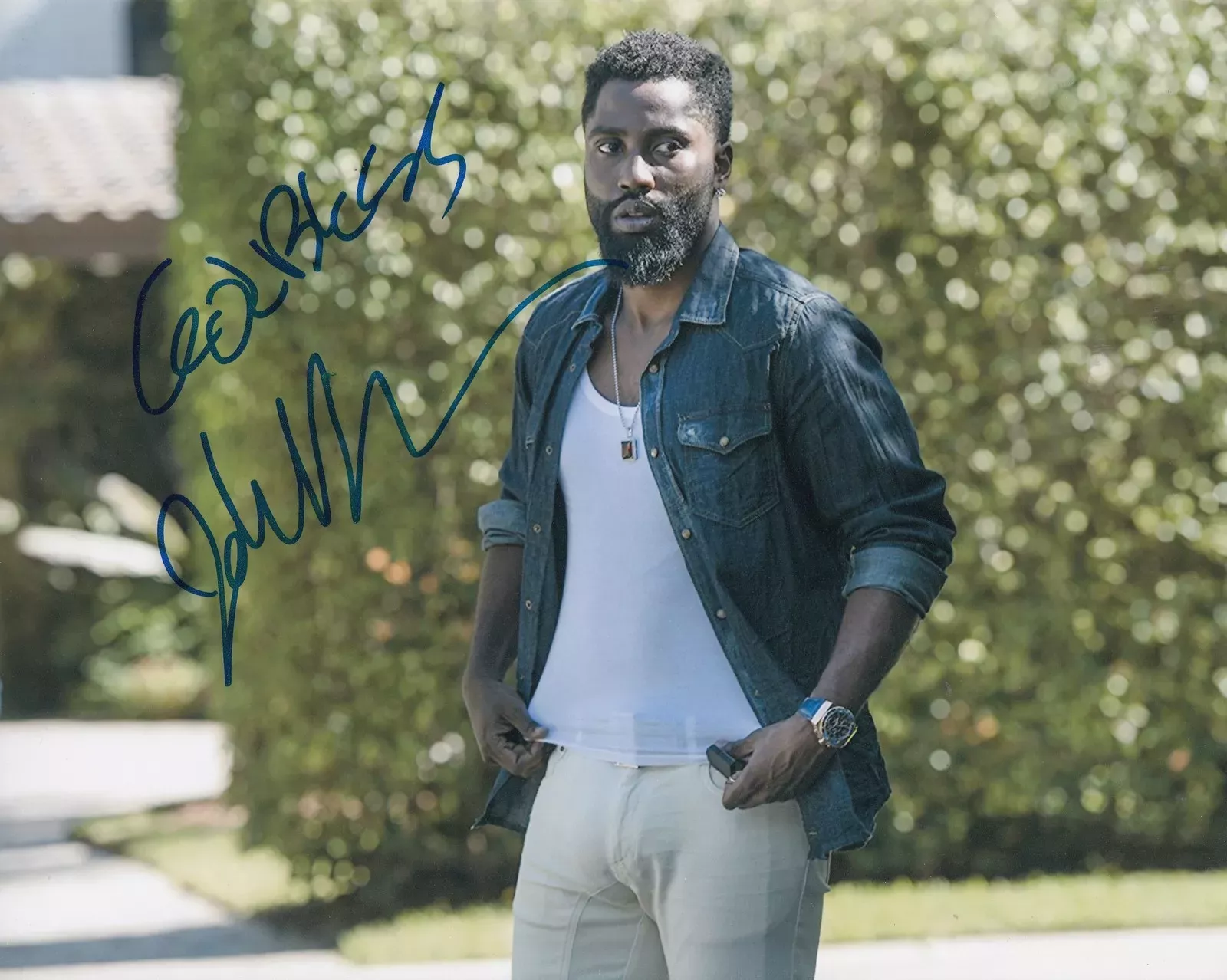 JOHN DAVID WASHINGTON signed (BALLERS) 8X10 photo *RICKEY JERRET* W/COA ...