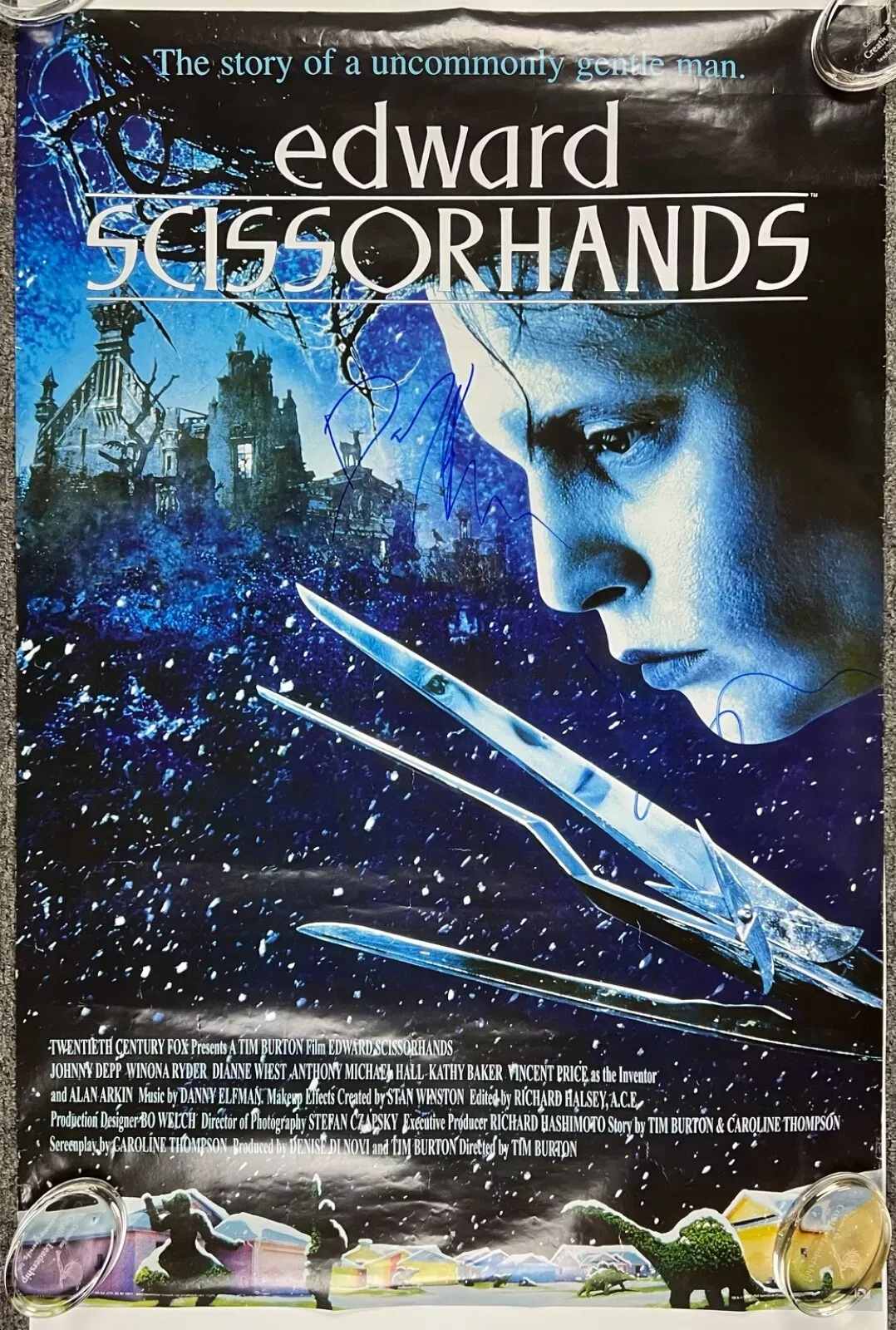 Johnny Depp Danny Elfman JSA Signed Autograph Signed Poster Edward ...