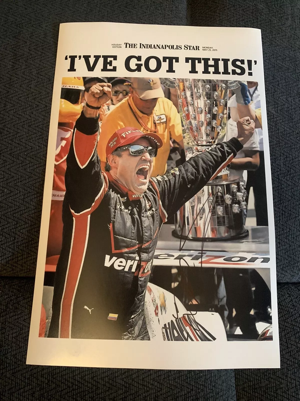 Juan Montoya Signed 11 X 17 Poster Indianapolis Indy 500 Newspaper ...