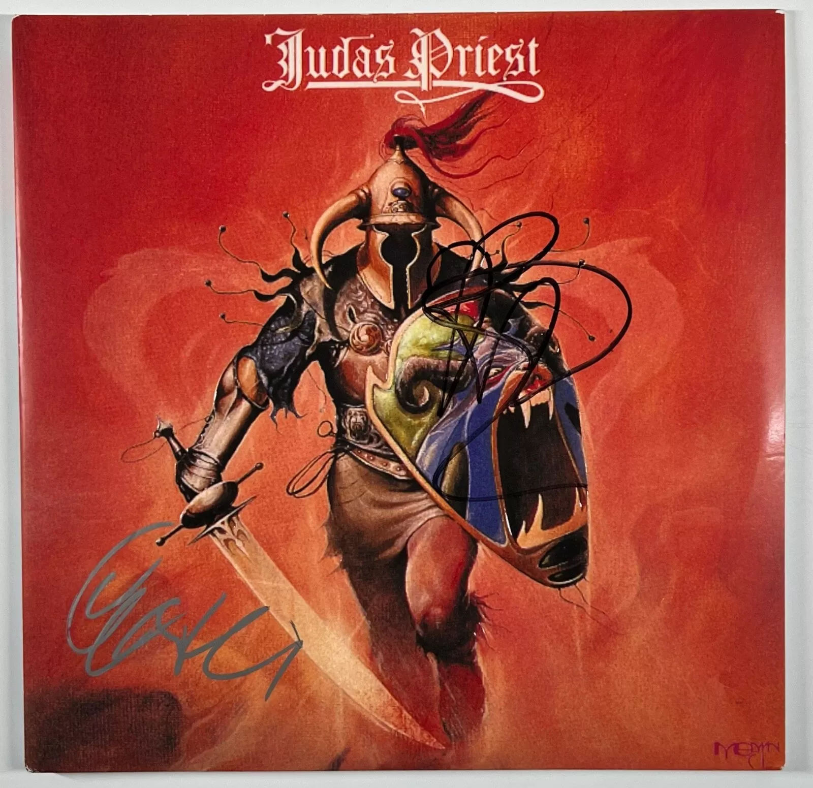 Judas Priest JSA Signed Autograph Album Vinyl Hero, Hero Rob Halford Ian Hill | Autographia