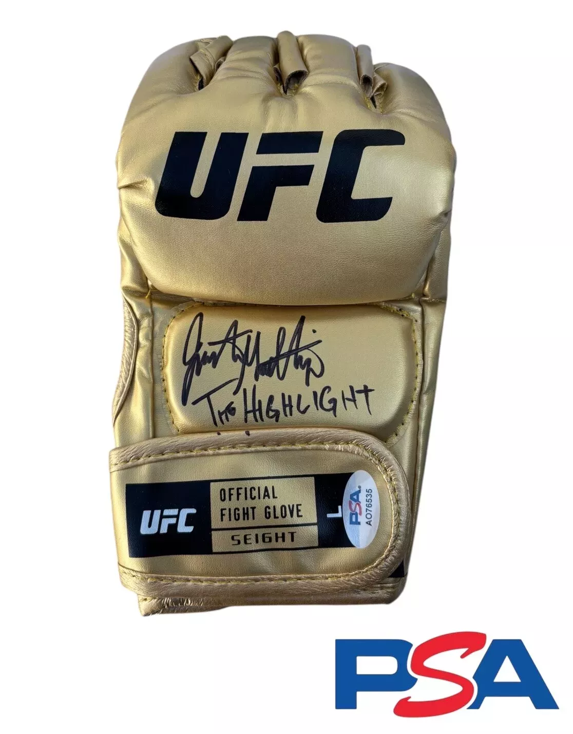 Justin Gaethje Signed Autograph UFC Gold Fight Glove PSA/DNA AUTO THE ...