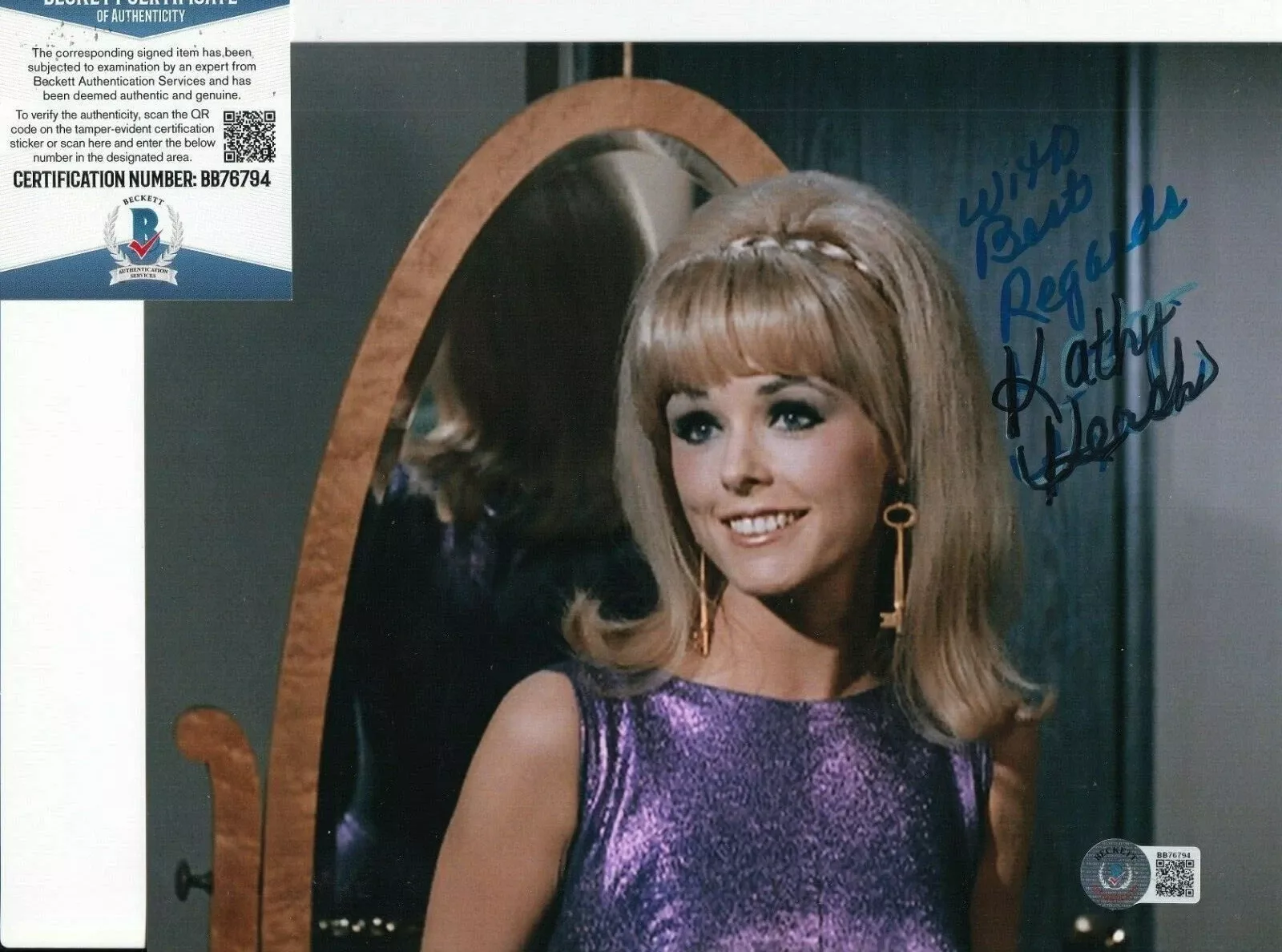 KATHY KERSH signed (BATMAN) Cornelia Jokers Girlfriend 8X10 BECKETT BAS ...