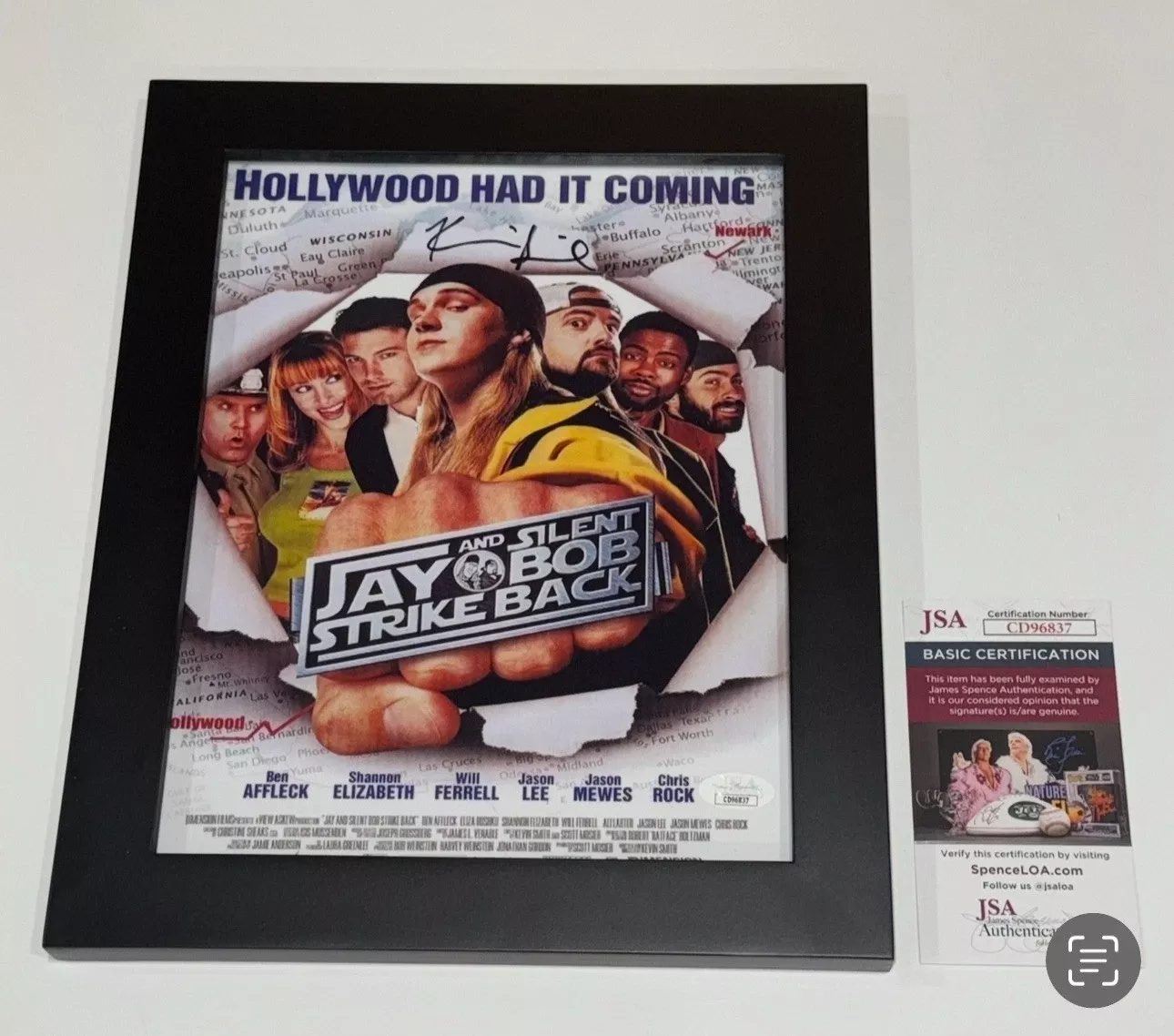 KEVIN SMITH SIGNED FRAMED 8.5X11 JAY AND SILENT BOB STRIKE BACK POSTER ...