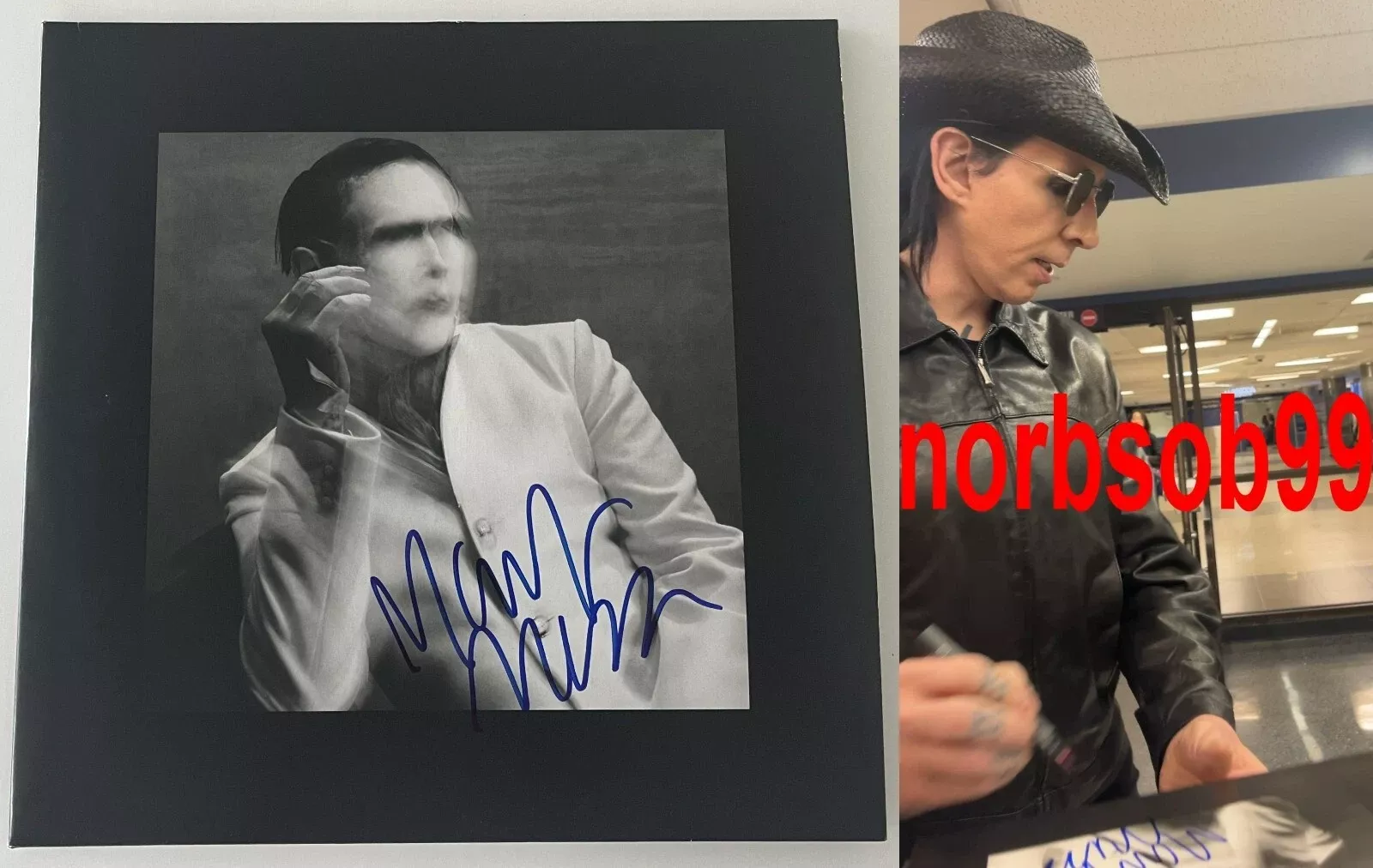 MARILYN MANSON SIGNED THE PALE EMPEROR VINYL w/EXACT VIDEO PROOF & BECKETT COA | Autographia
