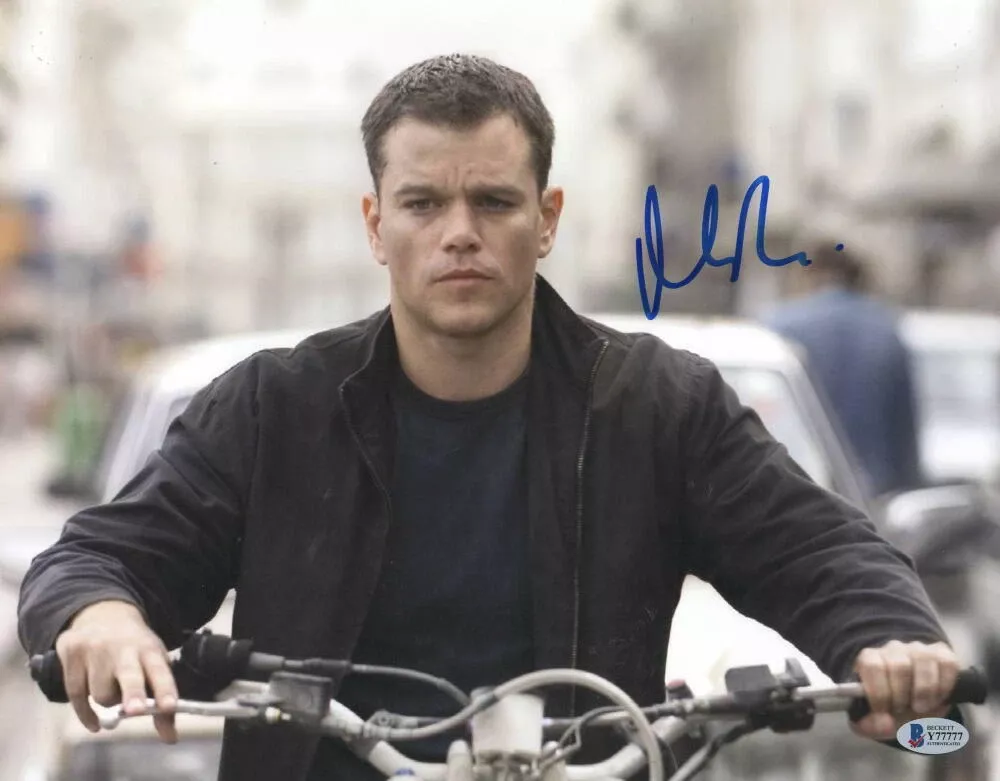 MATT DAMON SIGNED 11X14 PHOTO JASON BOURNE AUTHENTIC AUTOGRAPH BECKETT ...
