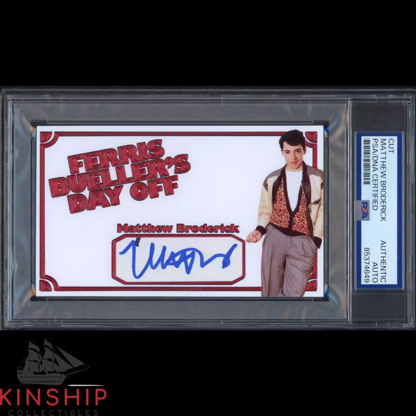 Matthew Broderick signed Cut 3x5 Custom Card PSA DNA Slab Actor Auto ...
