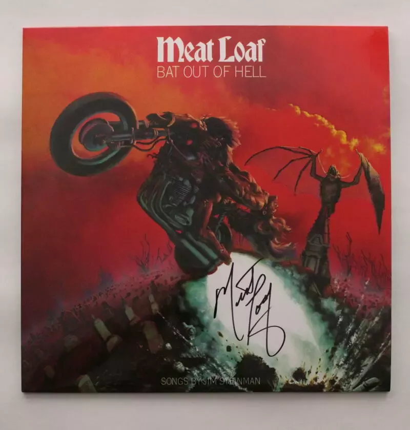 MEAT LOAF SIGNED AUTOGRAPH ALBUM VINYL RECORD - BAT OUT OF HELL ROCK ICON W/ JSA | Autographia
