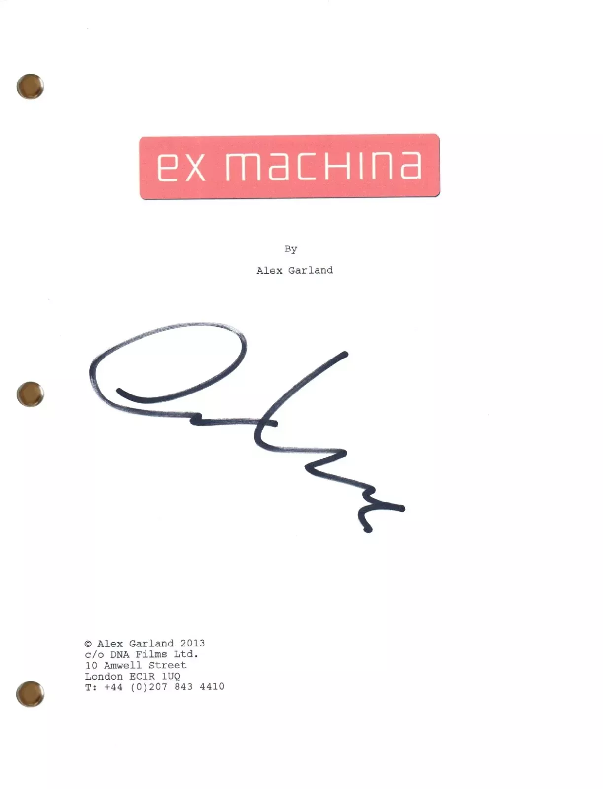 Oscar Isaac Ex Machina Signed Autograph Movie Script Full Screenplay ...