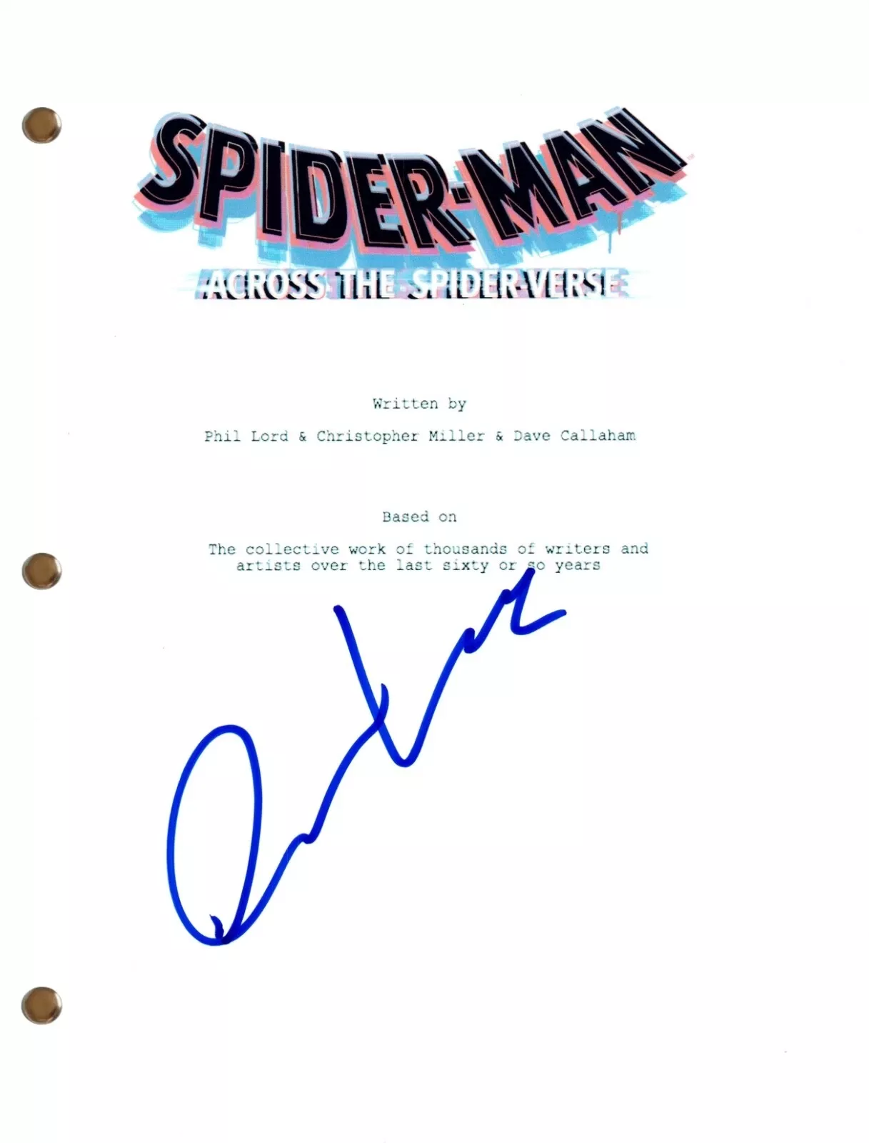 Oscar Isaac Signed Spider-Man Across The Spider-Verse Autograph Movie ...