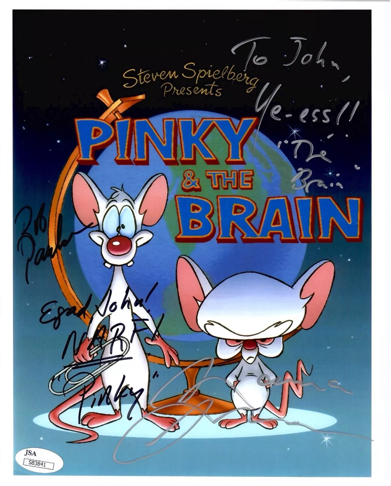 PINKY+THE BRAIN HAND SIGNED 8x10 PHOTO SIGNED BY BOTH TO JOHN JSA ...