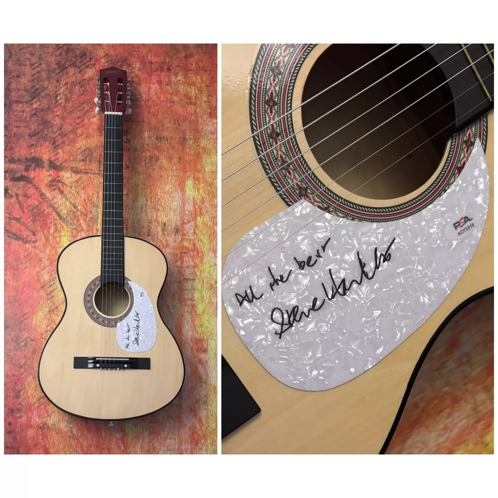PSA Genesis Band Guitarist * STEVE HACKETT * Signed Acoustic Guitar ...