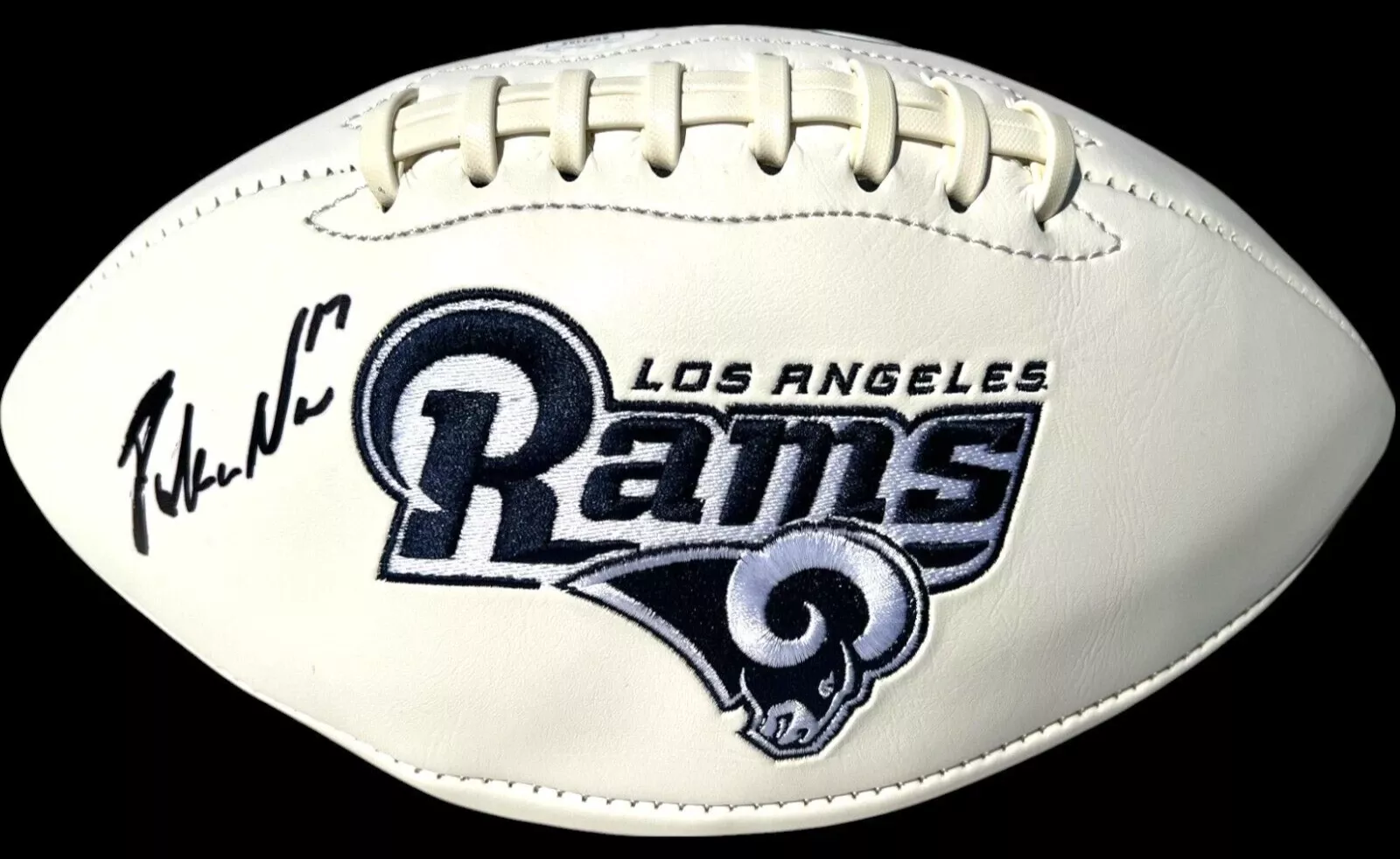 PUKA NACUA SIGNED AUTOGRAPHED LOS ANGELES RAMS LOGO FOOTBALL JSA COA | Autographia
