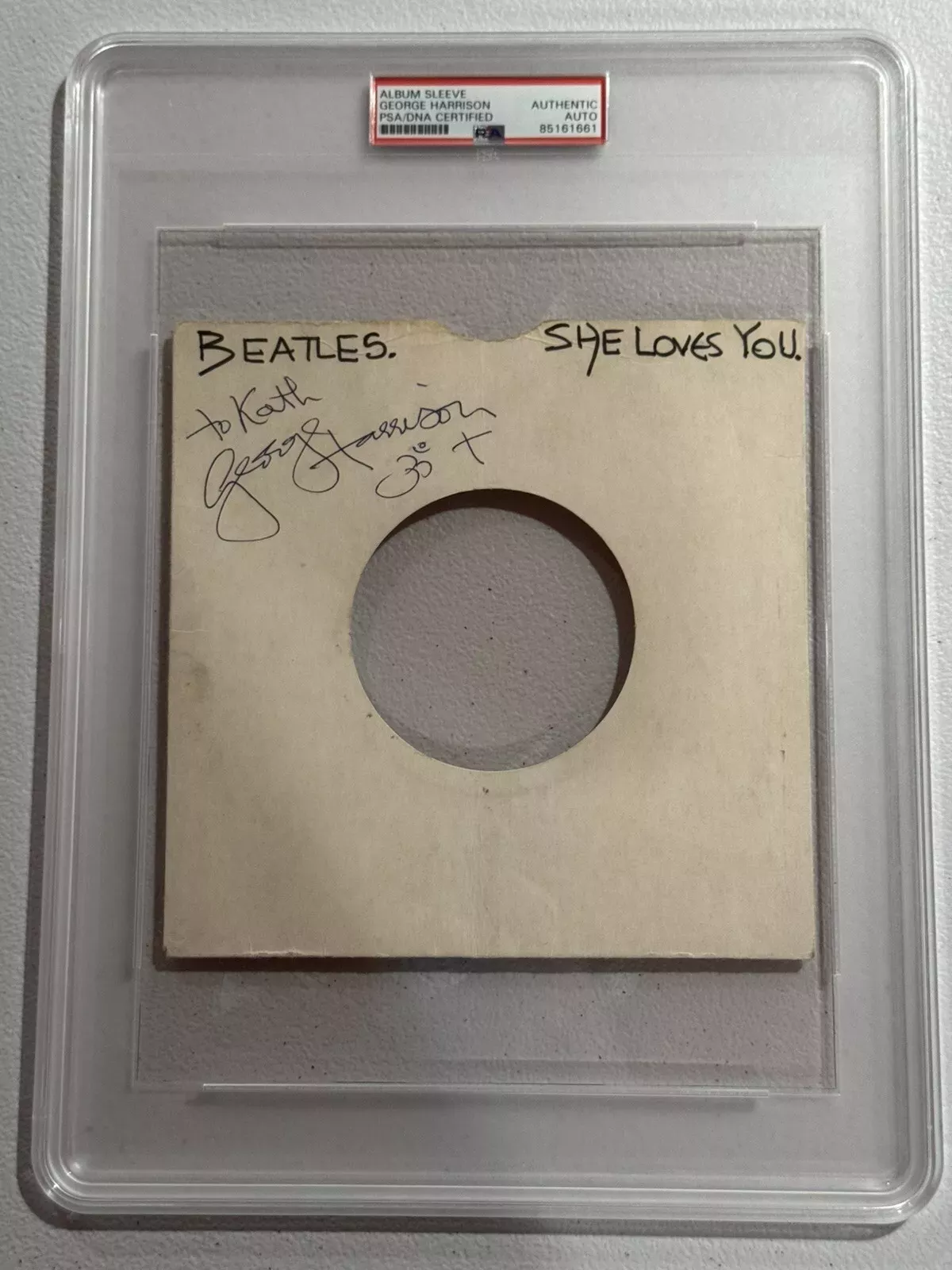 Rare George Harrison Signed Autographed She Loves You 45 Sleeve PSA ...