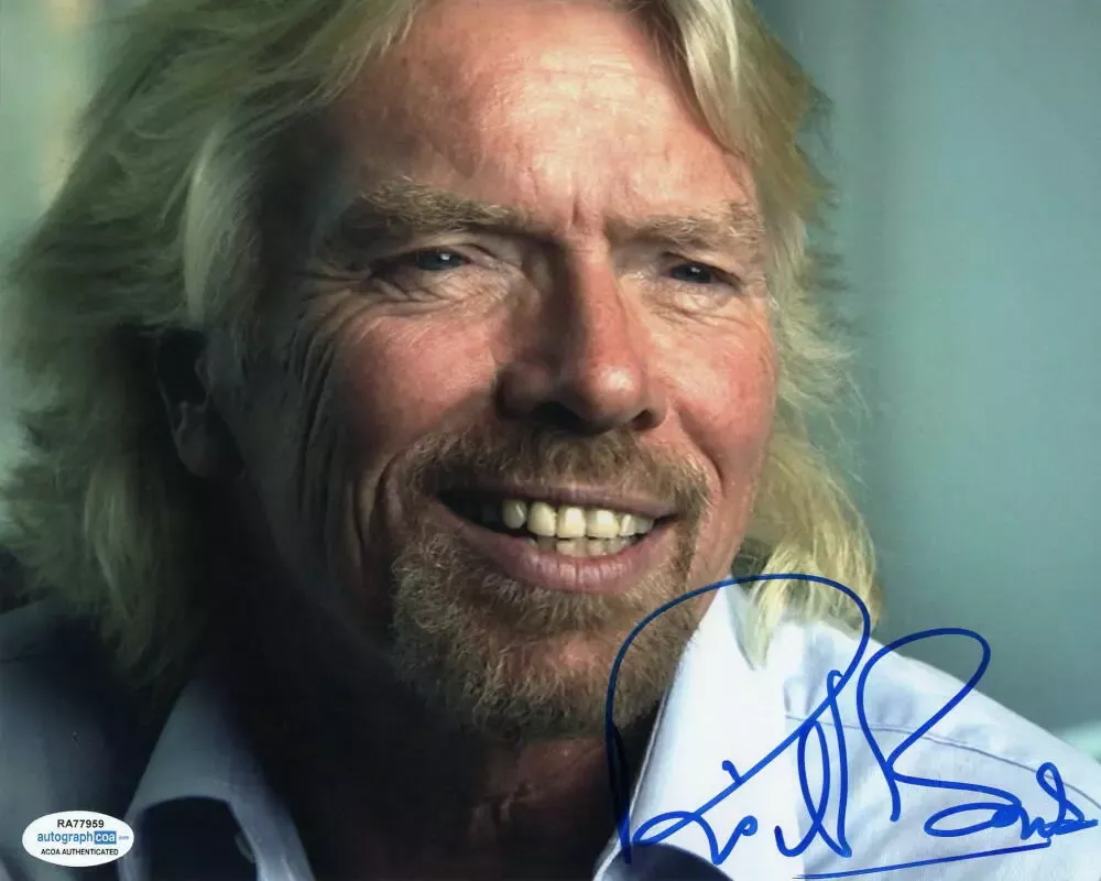 RICHARD BRANSON SIGNED AUTOGRAPH 8x10 PHOTO - VIRGIN ATLANTIC ...