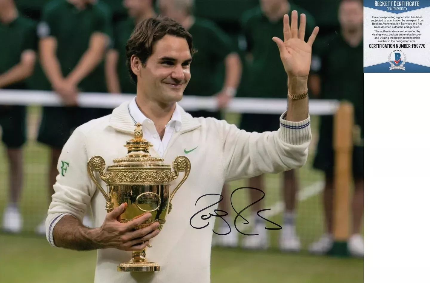 Roger Federer Signed 11x14 Photo Greatest Tennis Player Ever 3 Beckett ...