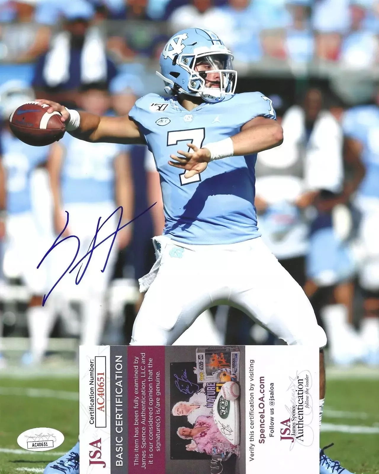 Sam Howell Signed 8x10 Photo JSA COA #AC40651 UNC Carolina Washington ...
