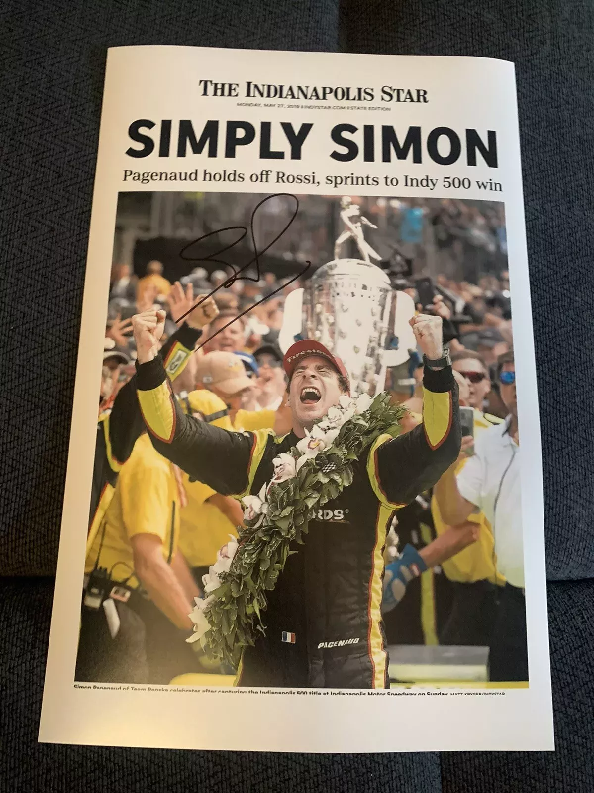Simon Pagenaud Signed 11 X 17 Poster 2019 Indianapolis Indy 500 ...