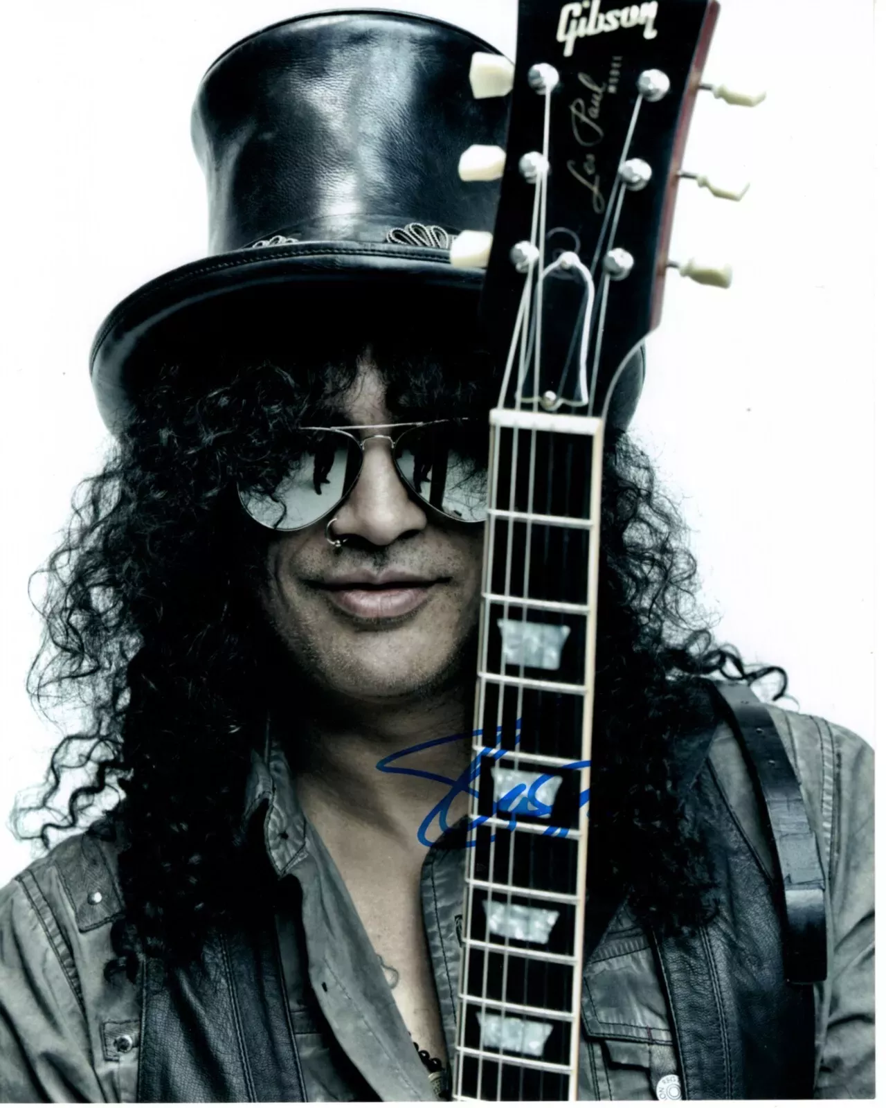 SLASH Signed 8x10 GIBSON GUITAR Photo w/ Hologram COA GUNS N' ROSES ...