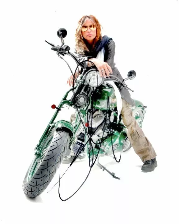 STEVEN TYLER Signed MOTORCYCLE Photo w/ Hologram COA Collectible ...