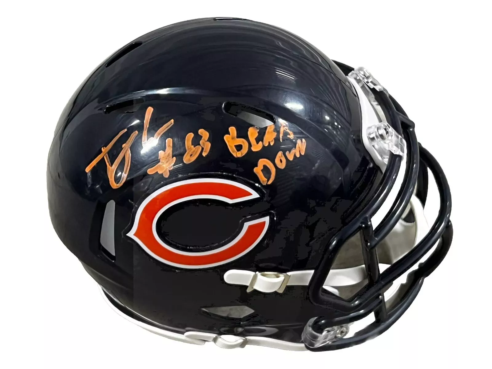 T.J. EDWARDS signed (CHICAGO BEARS) mini football helmet BECKETT BAS ...