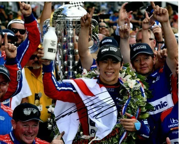 TAKUMA SATO Signed INDYCAR INDY 500 WINNER RACE DRIVER Photo w ...