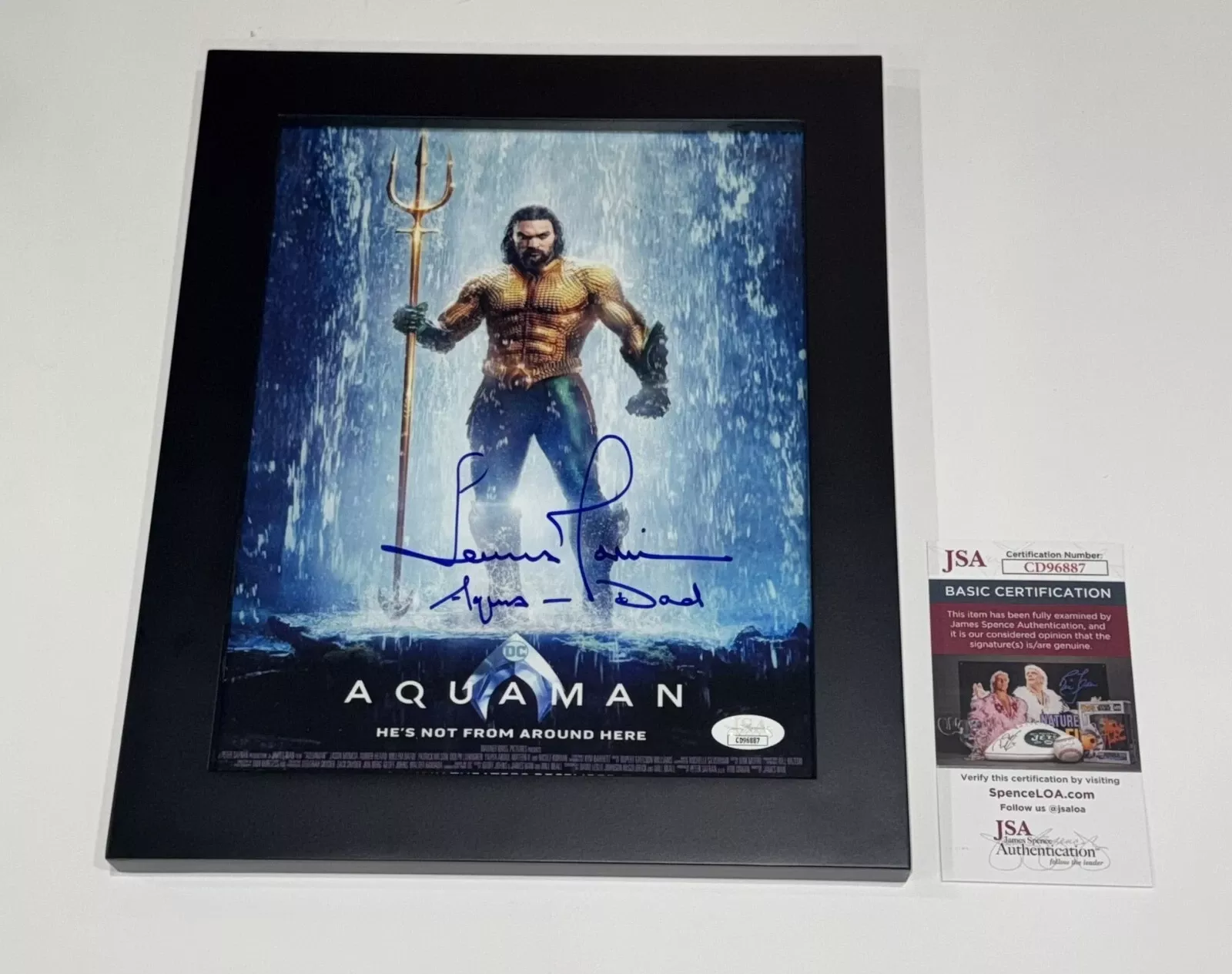 TEMUERA MORRISON SIGNED FRAMED 8.5X11 AQUAMAN MOVIE POSTER JSA COA ...