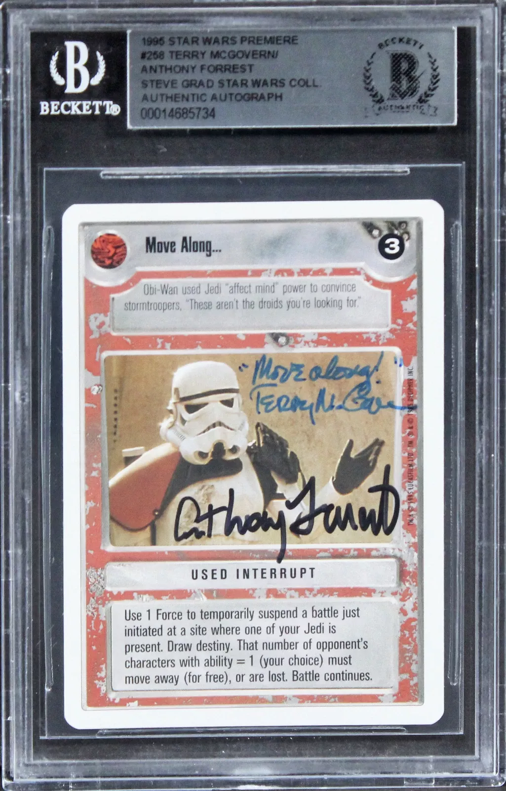 Terry McGovern & Anthony Forrest Signed 1995 Star Wars Prem. #258 Card ...