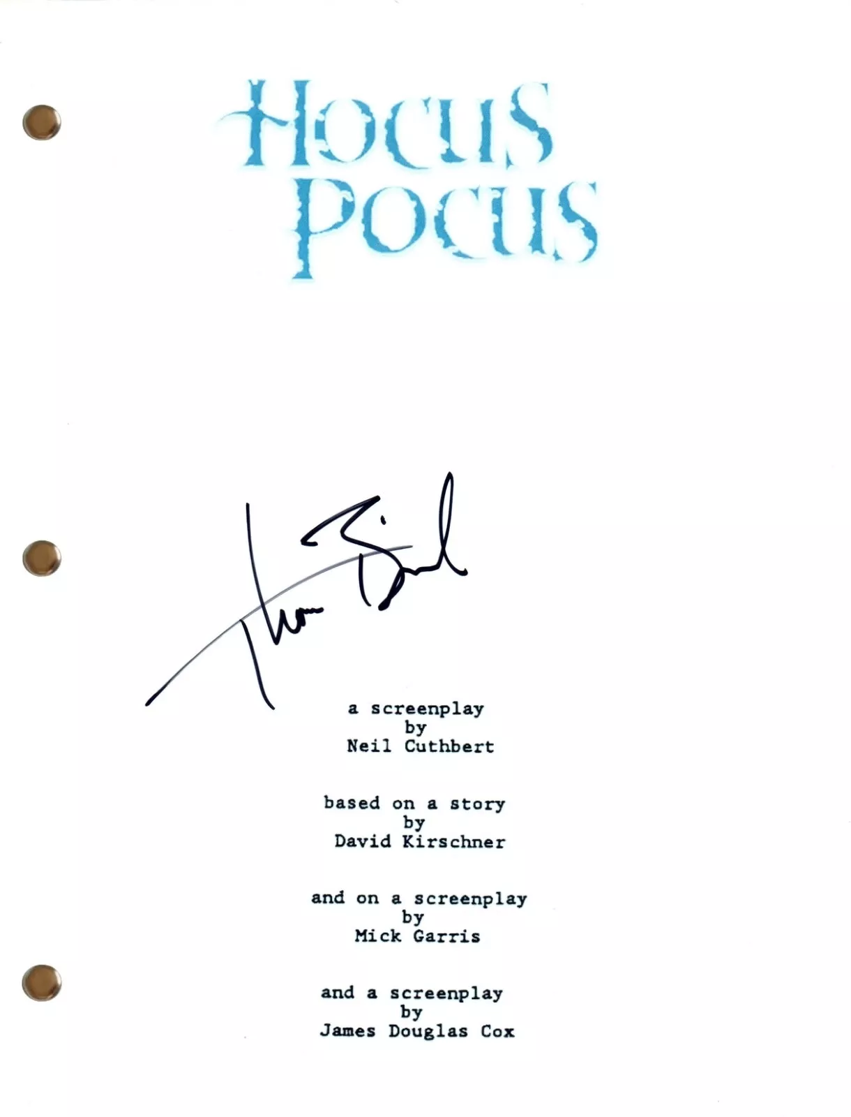Thora Birch Hocus Pocus Signed Autograph Movie Script Full Screenplay ...