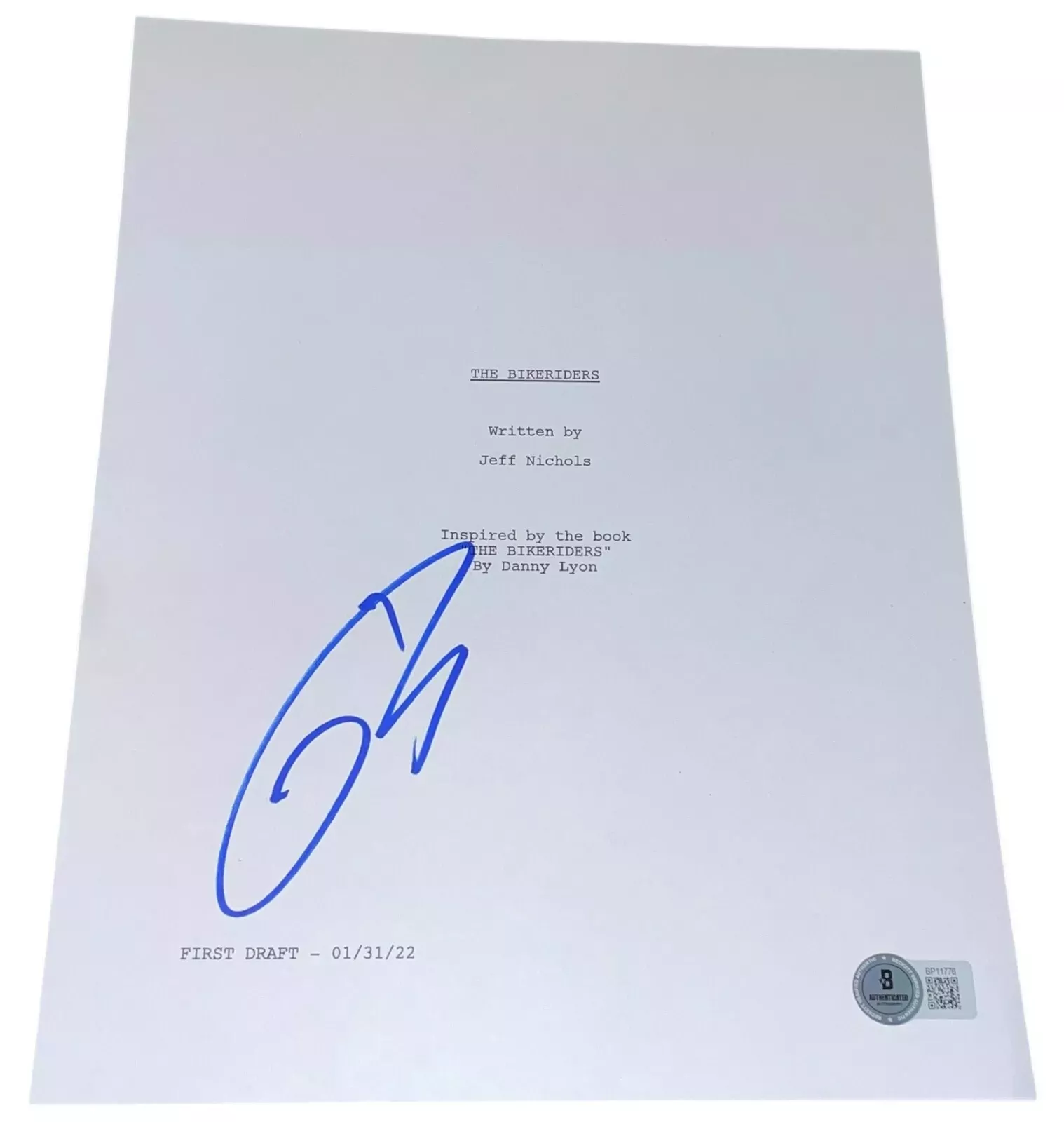 Tom Hardy Signed Autograph The Bikeriders Full Movie Script Screenplay Beckett | Autographia